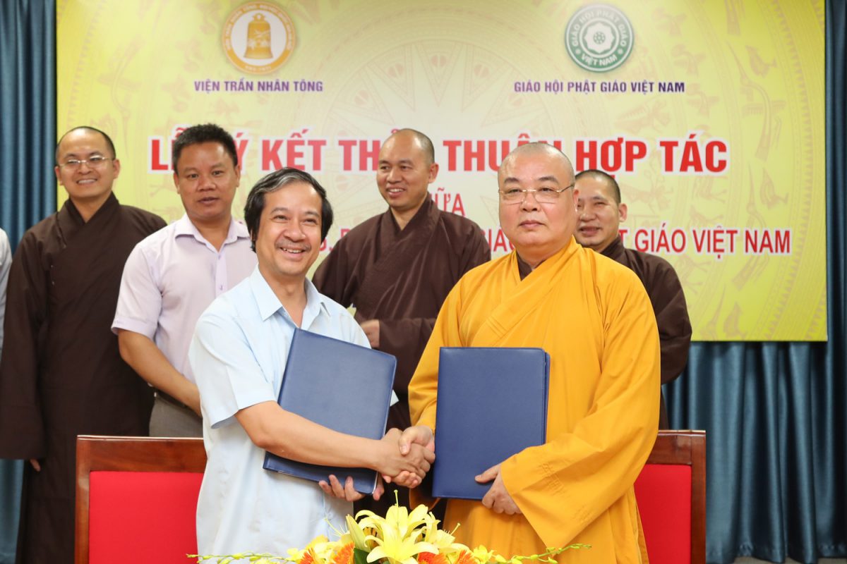 Viện Trần Nhân Tông ký kết hợp tác với Giáo hội Phật giáo Việt Nam - Viện Trần Nhân Tông